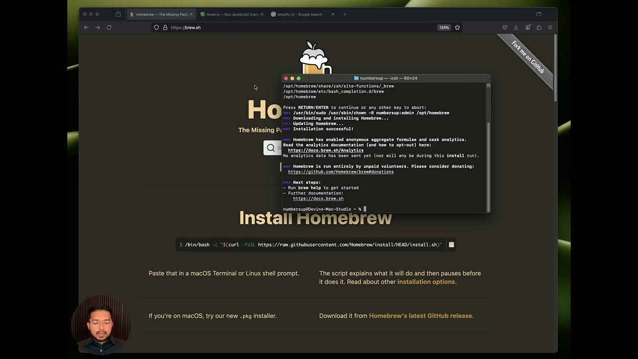 Installing Homebrew, Node.js & Shopify CLI - YouTube