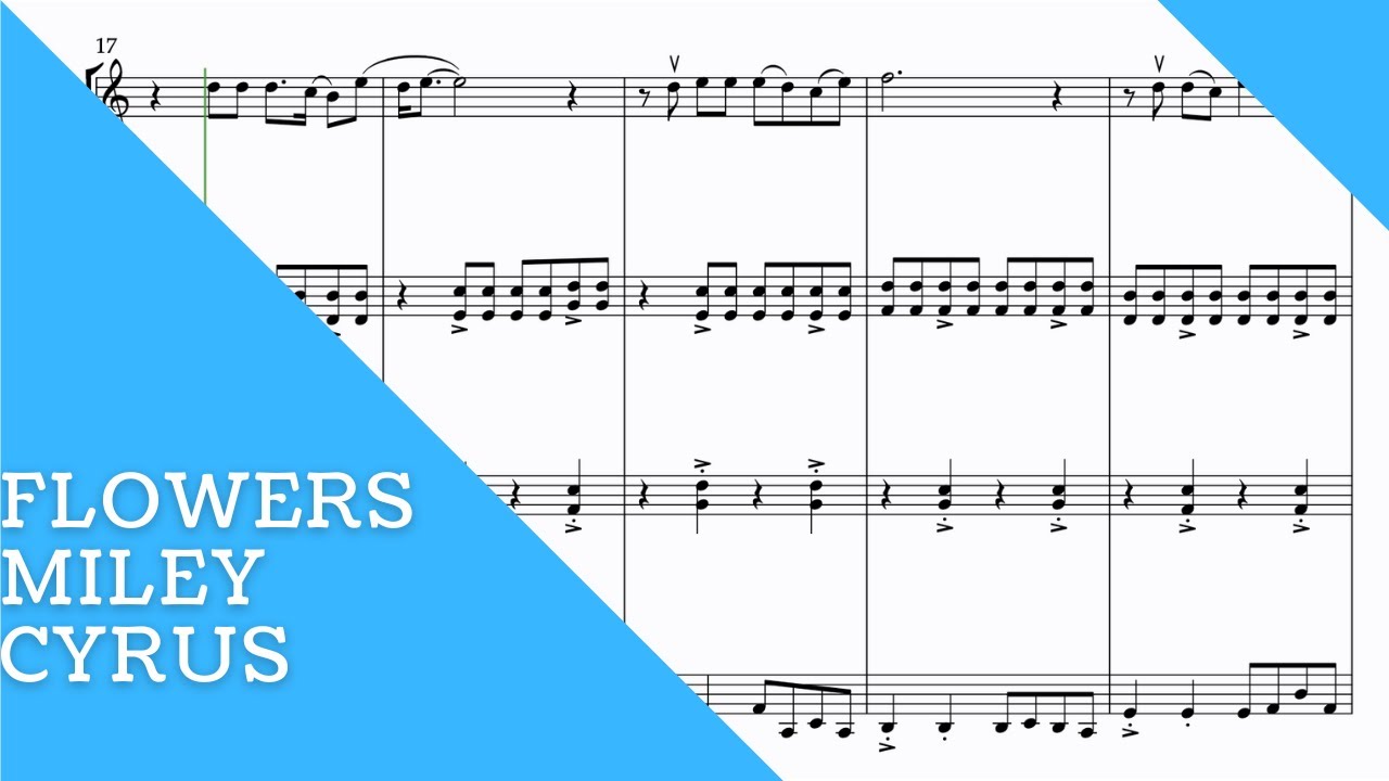 MILEY CYRUS - Flowers for STRING QUARTET (SHEET MUSIC) - YouTube