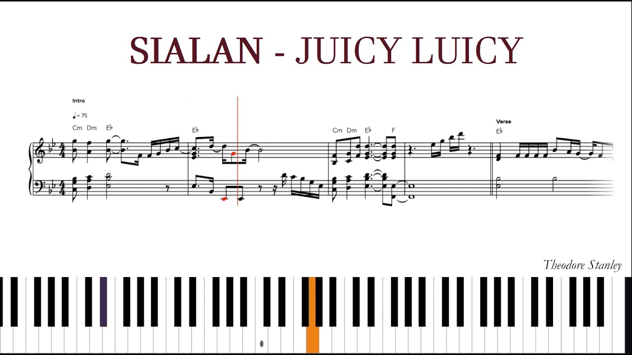 Sialan - Juicy Luicy (Piano Tutorial + Not Balok) - YouTube