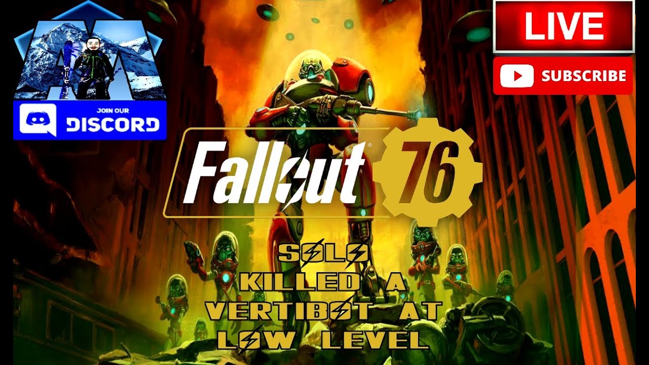 FALLOUT 76 - SOLO DESTROYED A VERTIBOT AT LOW LEVEL - YouTube