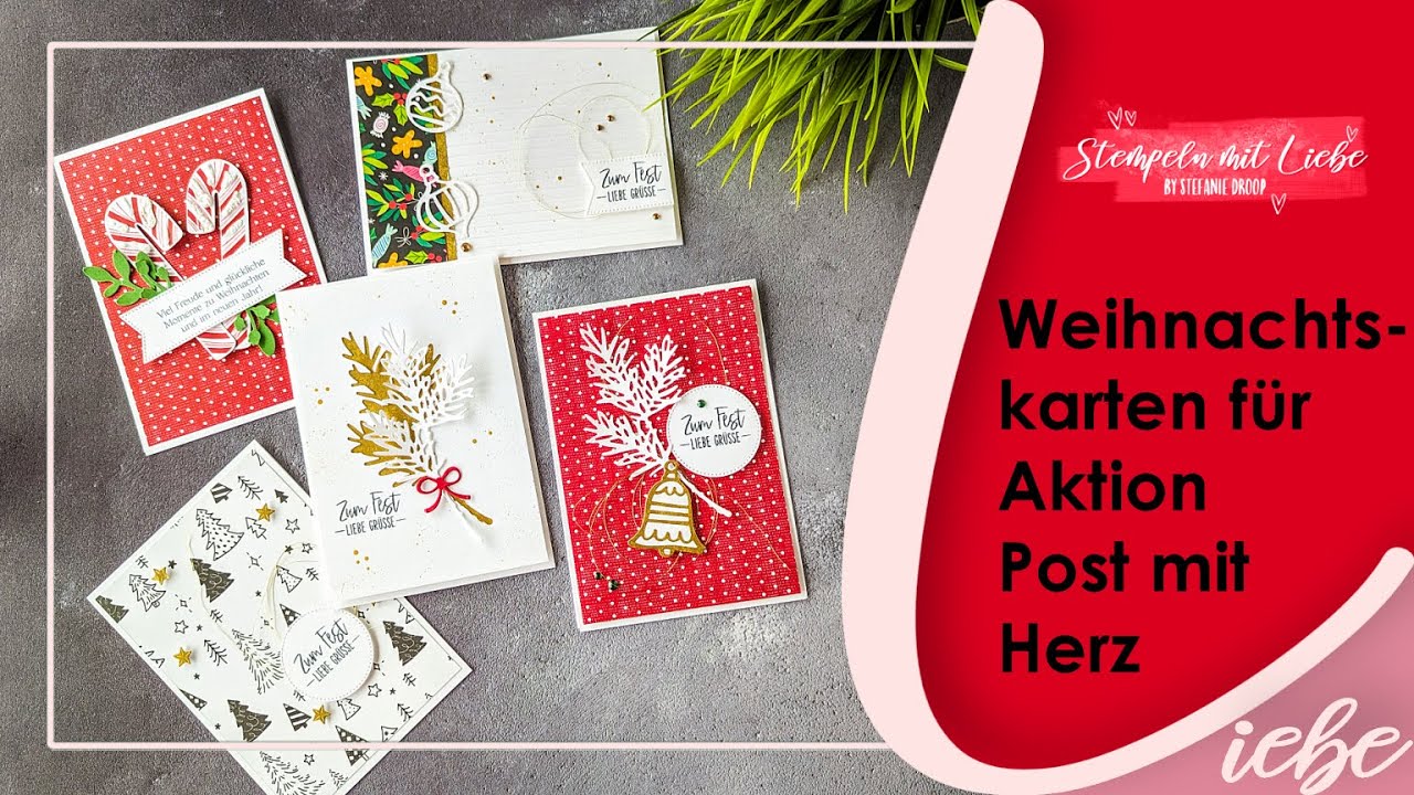 Stampin' Up! | Tutorial: Weihnachtskarten für die Aktion Post mit Herz🌺 ...