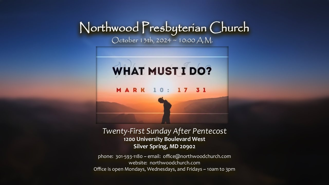 Northwood Presbyterian Church: Sunday October 13, 2024 - YouTube