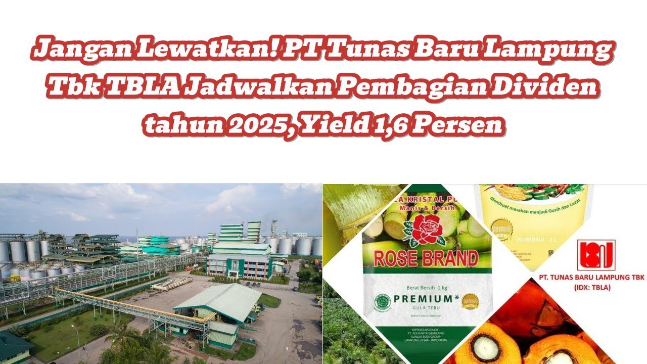 Jangan Lewatkan! PT Tunas Baru Lampung Tbk TBLA Jadwalkan Pembagian ...