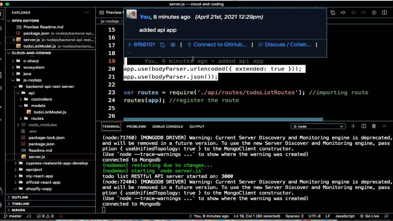 Create API server using NodeJS express and MongoDB - YouTube