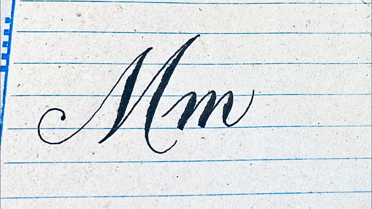 How to write M in cursive uppercase letter calligraphy alphabet (Real ...