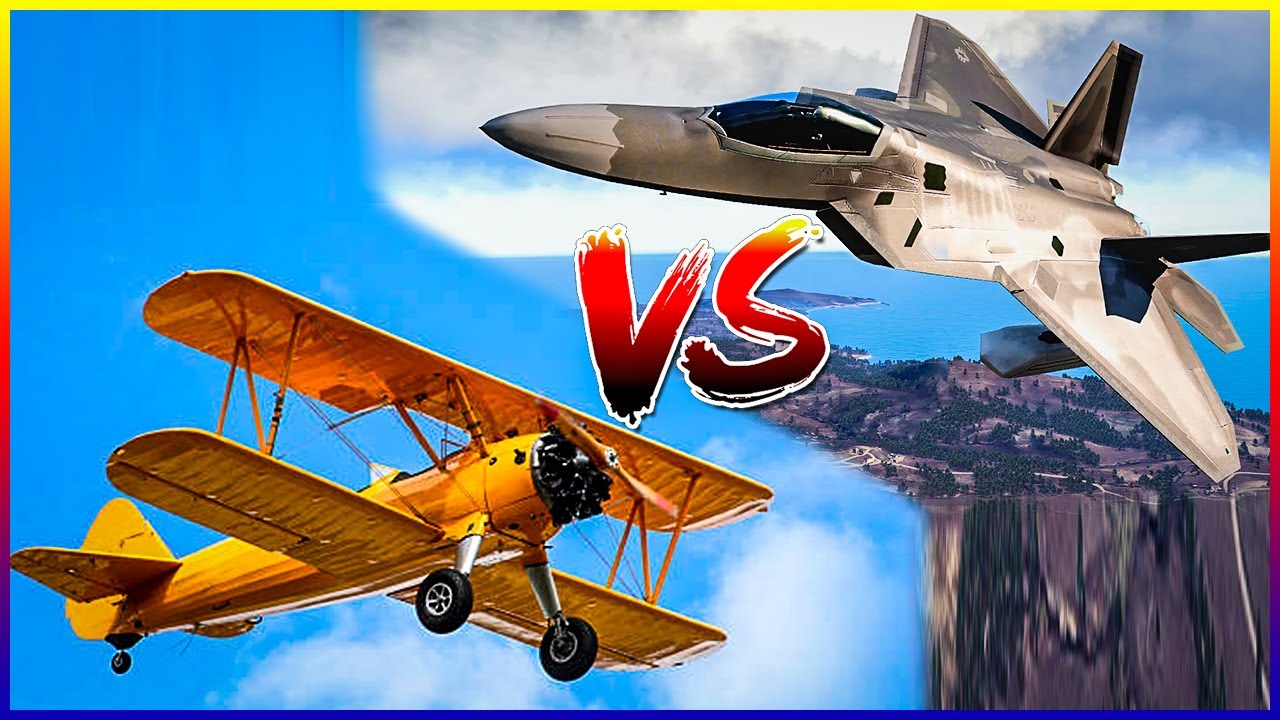 10 Biplanes Vs 1 F-22 Raptor dogfight - Who will win - ARMA 3 - YouTube