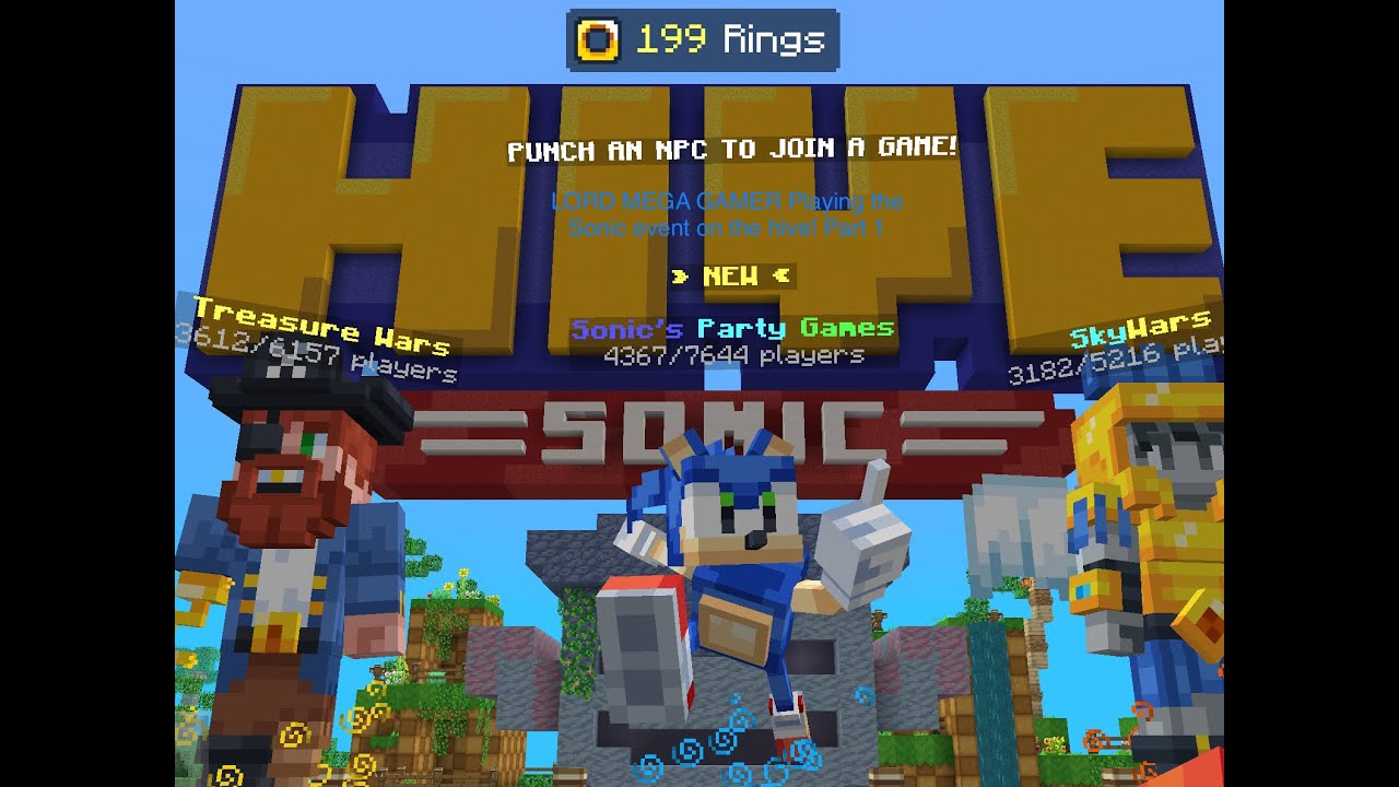Sonic the hedgehog in Minecraft The Hive Server: Sonic’s Party Games ...