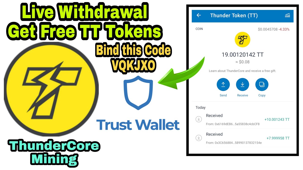Get Free ThunderCore TT Tokens in Trust Wallet | Live Withdrawal Proof |Get Registered for ...