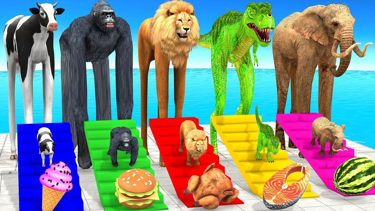 Cow Elephant Lion Gorilla T Rex Choose the RIGHT Animal ESCAPE ROOM ...