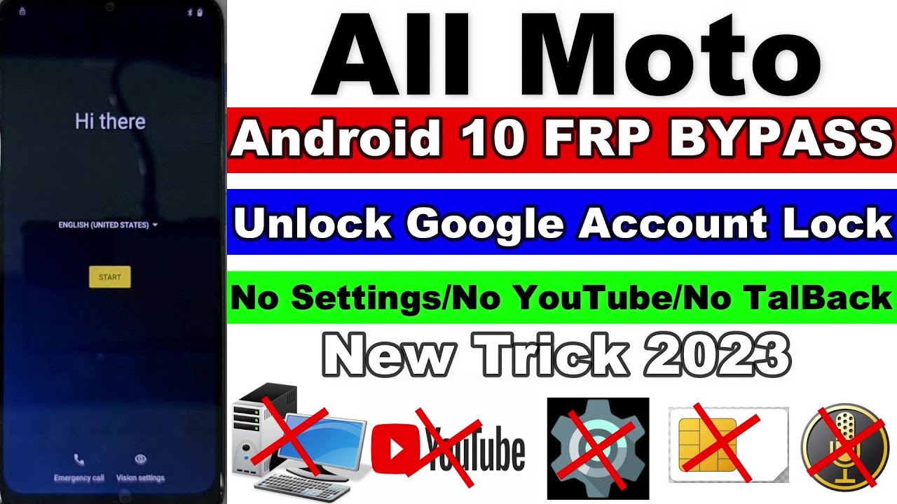 2023 New Trick Moto Android 10 FRP Bypass Without Pc | Moto Unlock Google Account Lock Android ...
