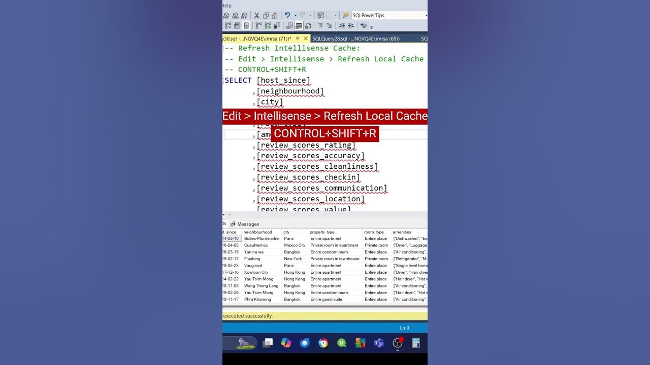 SQL Refresh SSMS Cache to remove those Red Wavy Lines #ssms #sqlserver ... SQL Refresh SSMS Cache to remove those Red Wavy Lines #ssms #sqlserver ...