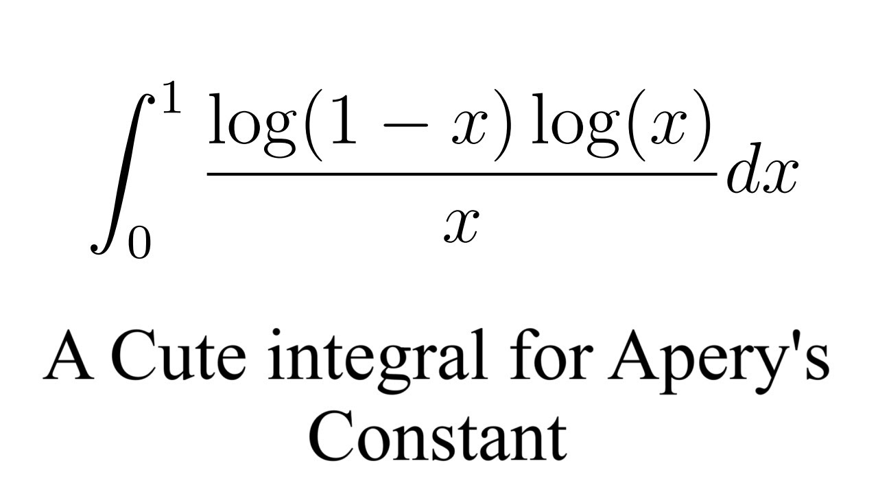 A cute little integral for Apery's Constant - YouTube