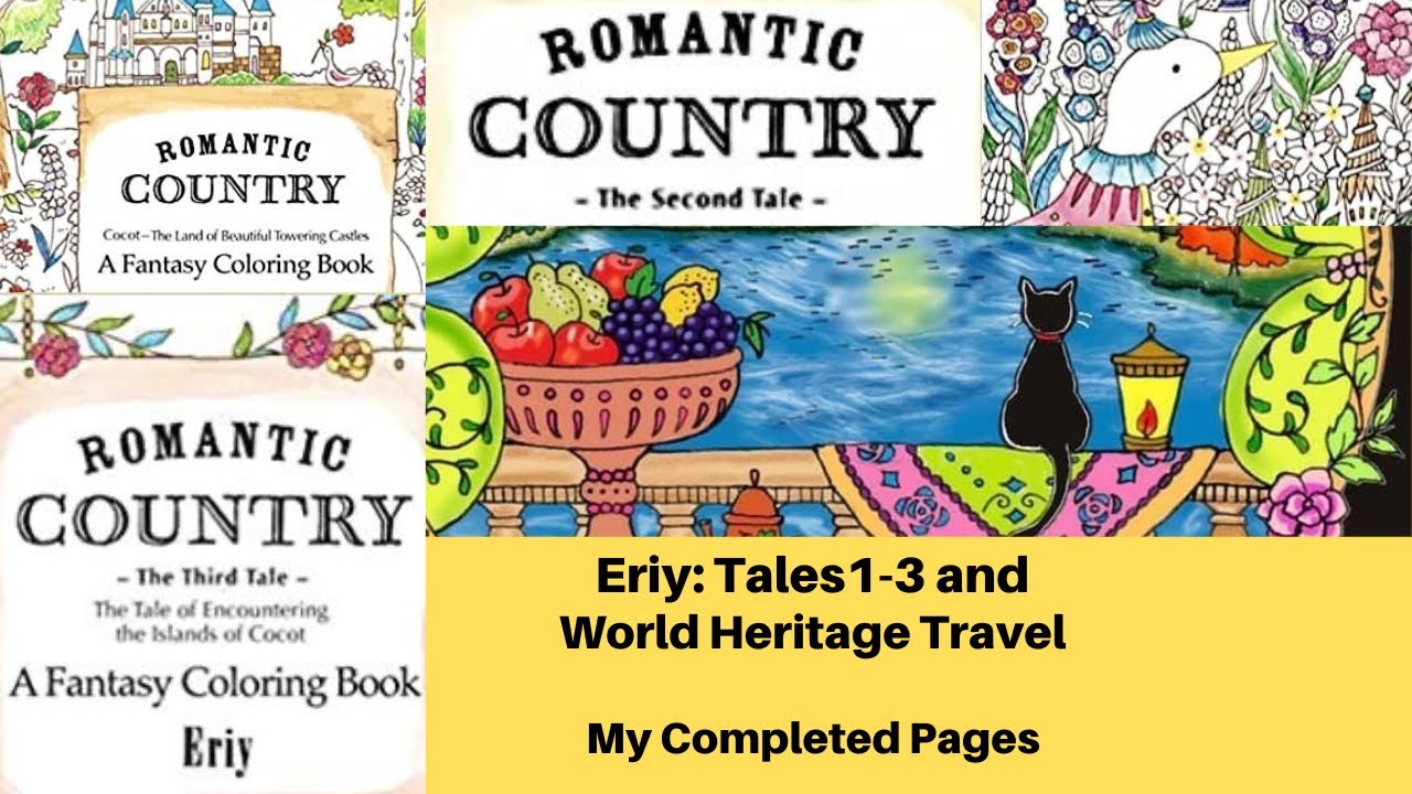 Eriy: Romantic Country Coloring Books. My Completed Pages - YouTube