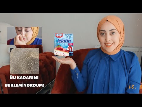JELATİN MASKESİ  | En doğru kullanım şekli💆‍♀️ | 2 tl'ye evde cilt bakımı | Siyah nokta temizliği |