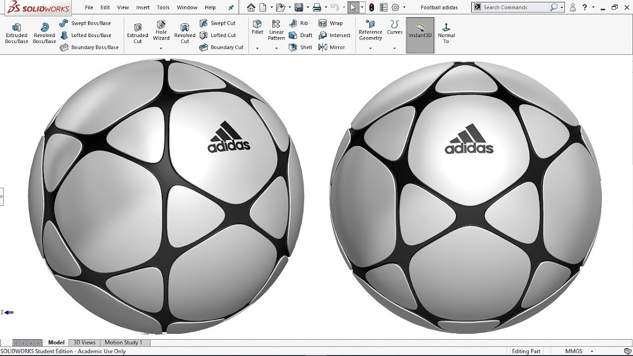 Master SolidWorks 2018 | Create Stunning 'Football Design' | Ultimate ...