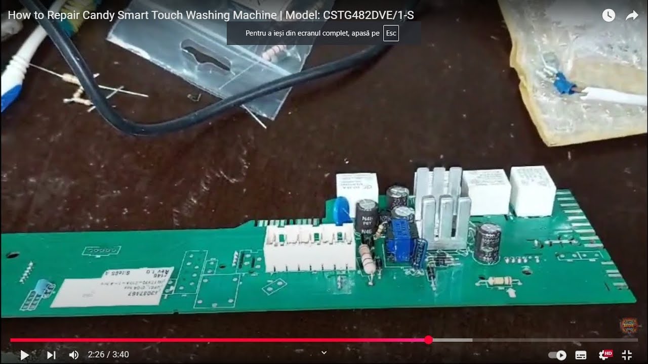 How to fix Washing Machine Candy Smart Touch Model: CSTG482DVE/1-S ...