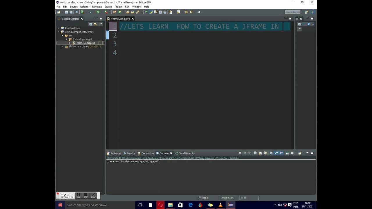 How To Create A Jframe In Java Using A Class Constructor Tutorial1 Youtube