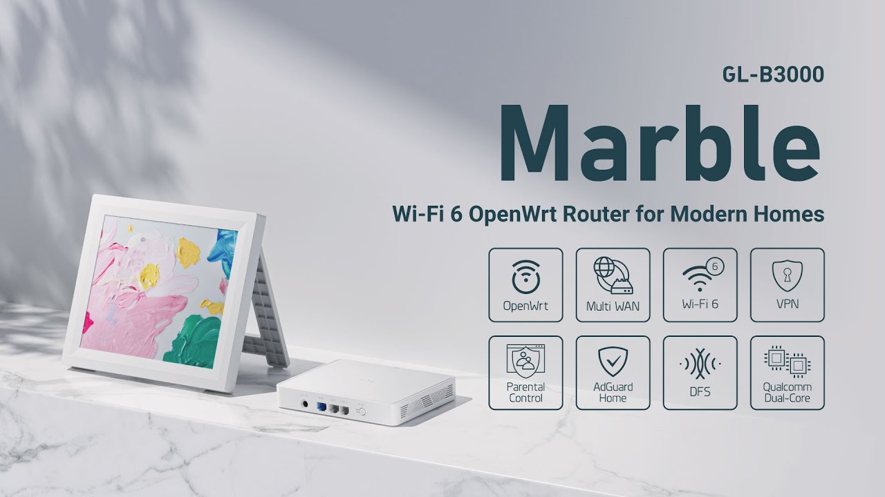 Introducing Decorative Wi-Fi 6 OpenWrt Marble (GL-B3000) Router for ...