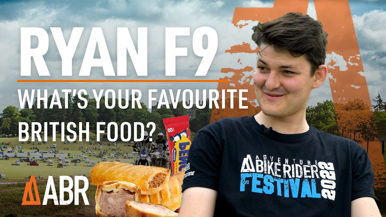 Ryan F9 Tries British Food | Interview at the Adventure Bike Rider ...