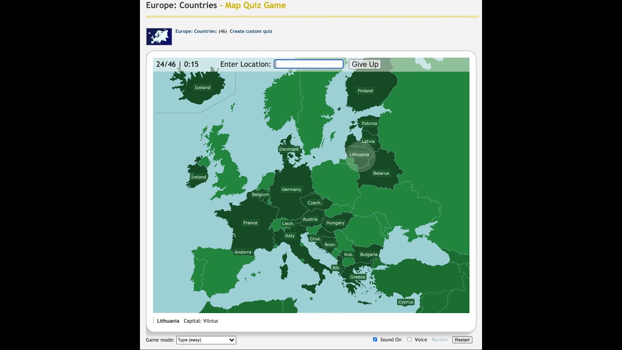 [WR] Seterra: Europe: Countries, Type (Easy) in 28s - YouTube