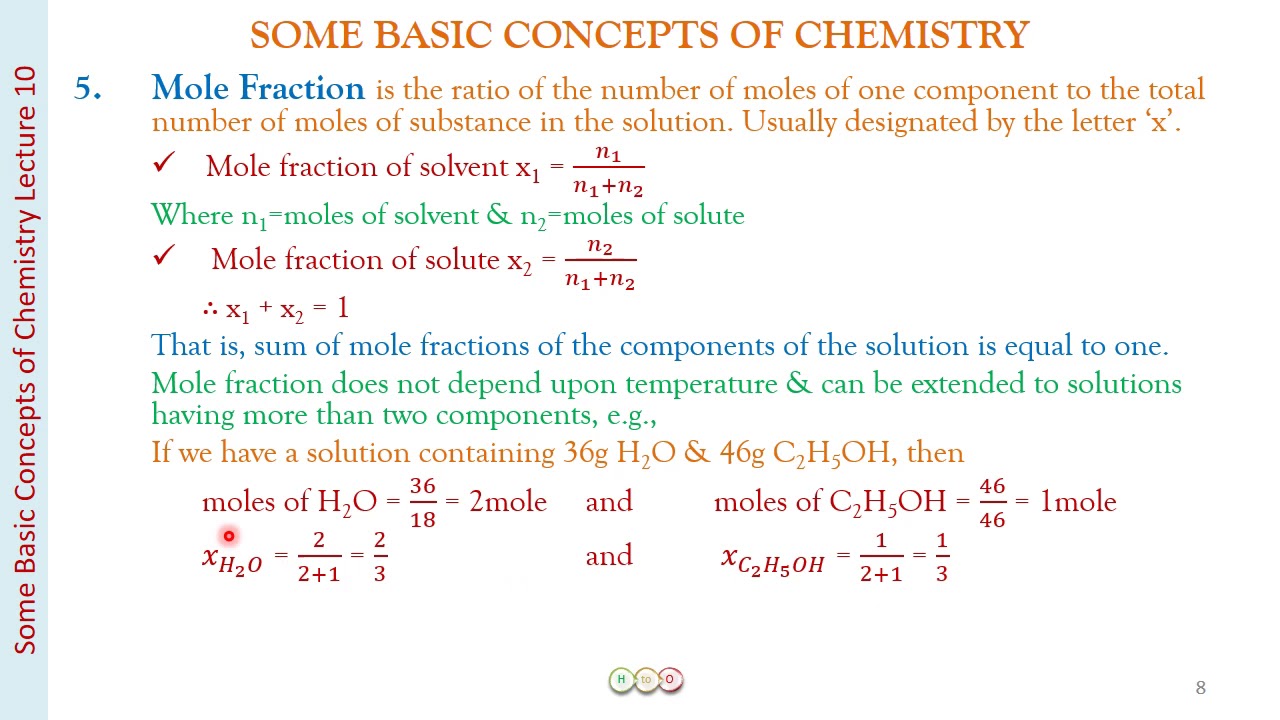 MOLE FRACTION, MOLALITY, MOLARITY,ETC CONC.TERMS USED IN SOLUTIONS/SOME ...