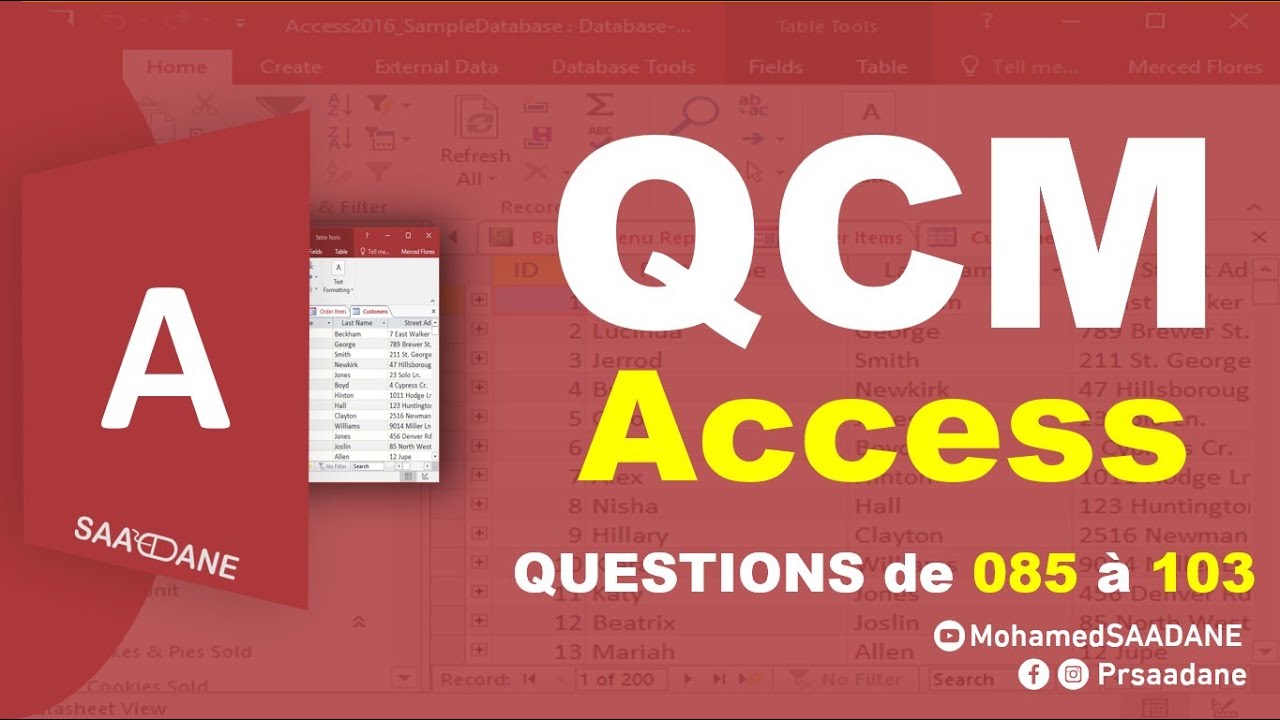 QCM ACCESS - Q 085 à Q 103 - QCM SAADANE - YouTube