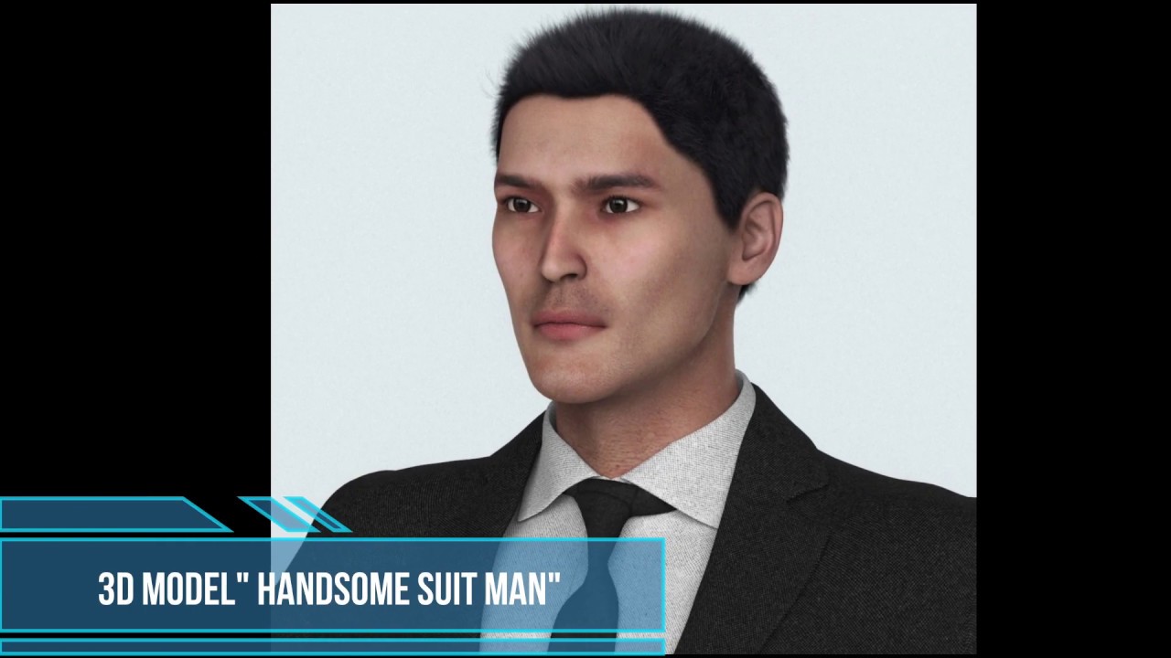 Realistic 3D Model of Handsome Suit Man - YouTube
