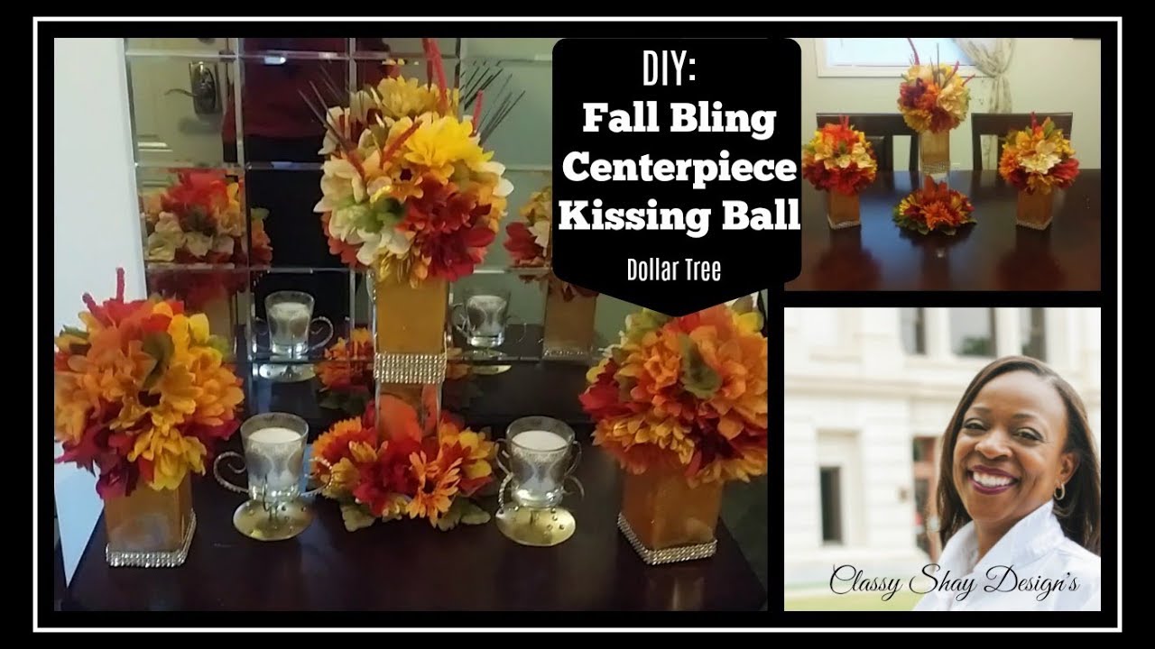 DIY: Fall Bling Kissing Ball Centerpieces ~ Home Decor - YouTube