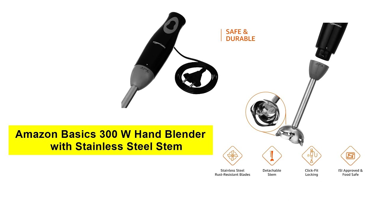 Review : Amazon Basics 300W Hand Blender with Stainless Steel Stem for ...