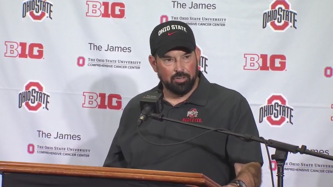 Coach Ryan Day, Buckeye players on OSU 77-21 win over Toledo - YouTube