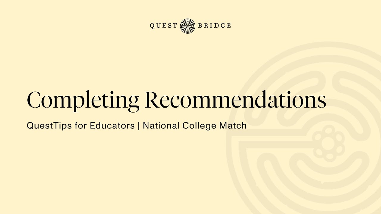 QuestTips For Educators: Completing Recommendations - YouTube