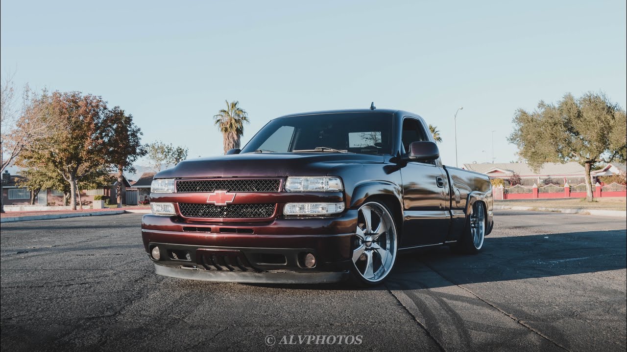 #BackyardBuilt HD silverado on a 5/12 static drop! - YouTube