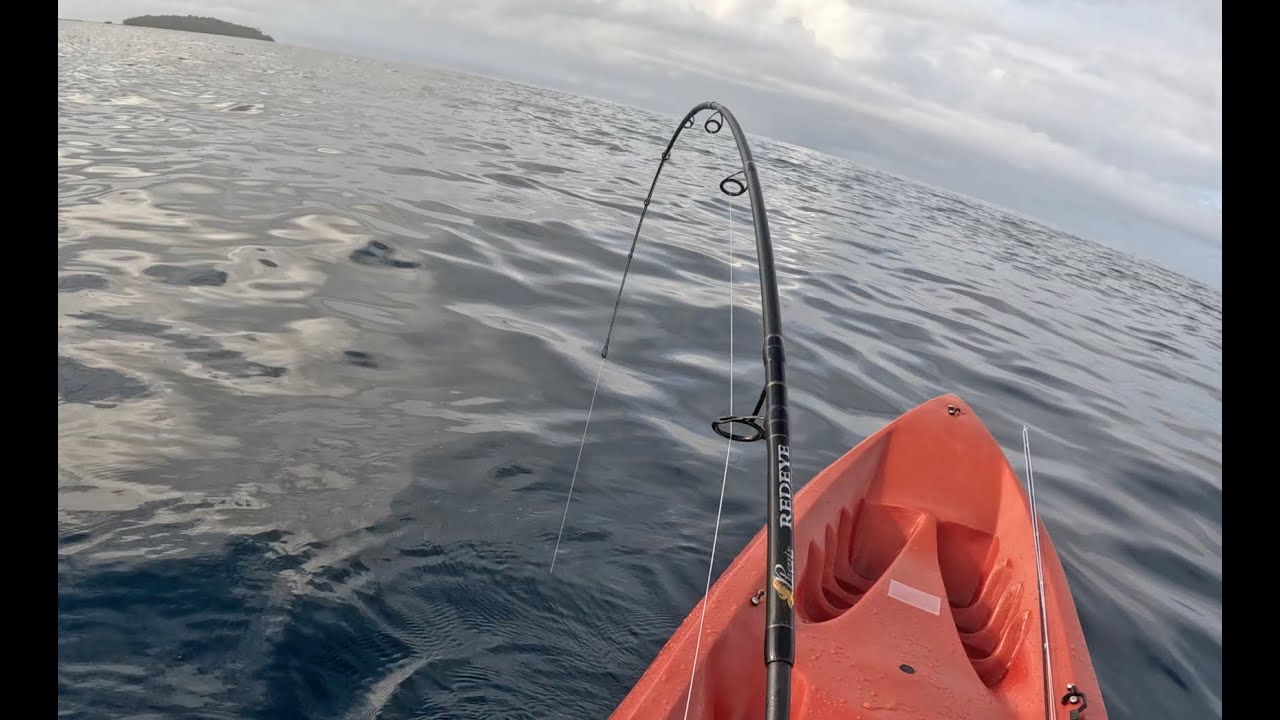 DIY Fiji Fishing (part 2) - Kayak Fishing the Dropoff for Trevally ...