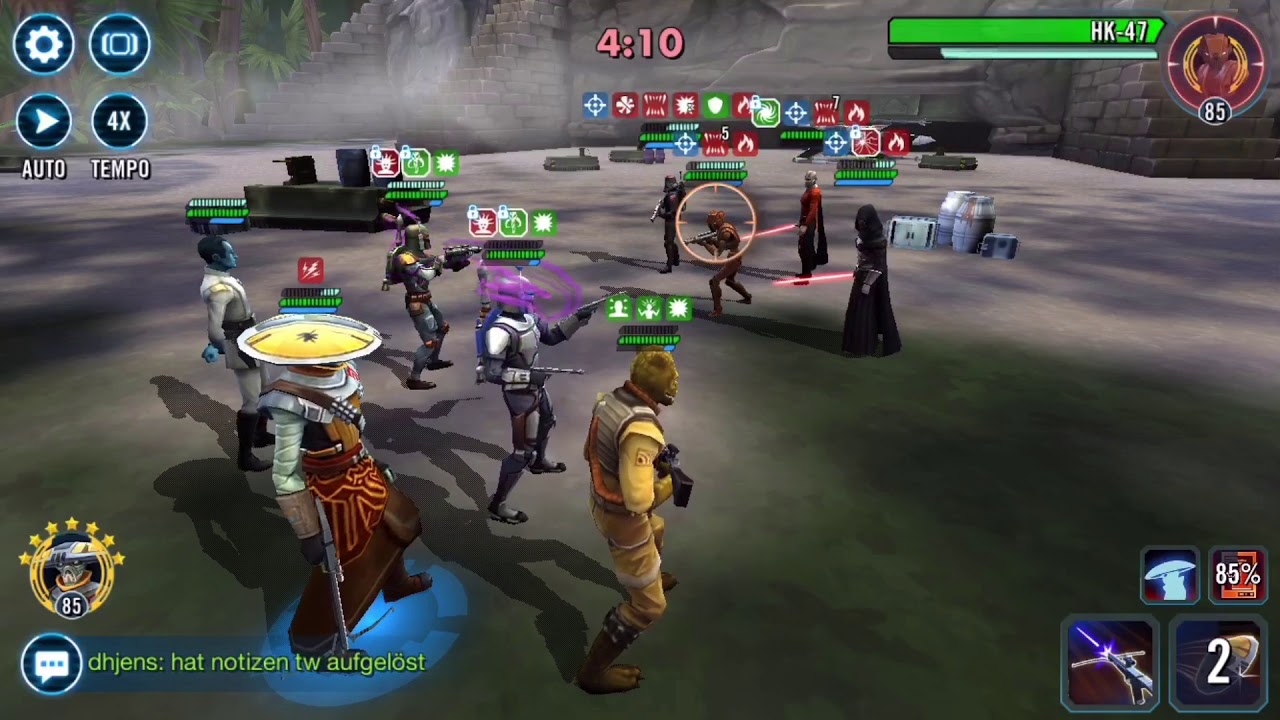 Jango and Thrawn against a full zeta Darth Revan/Malak team | Swgoh ...