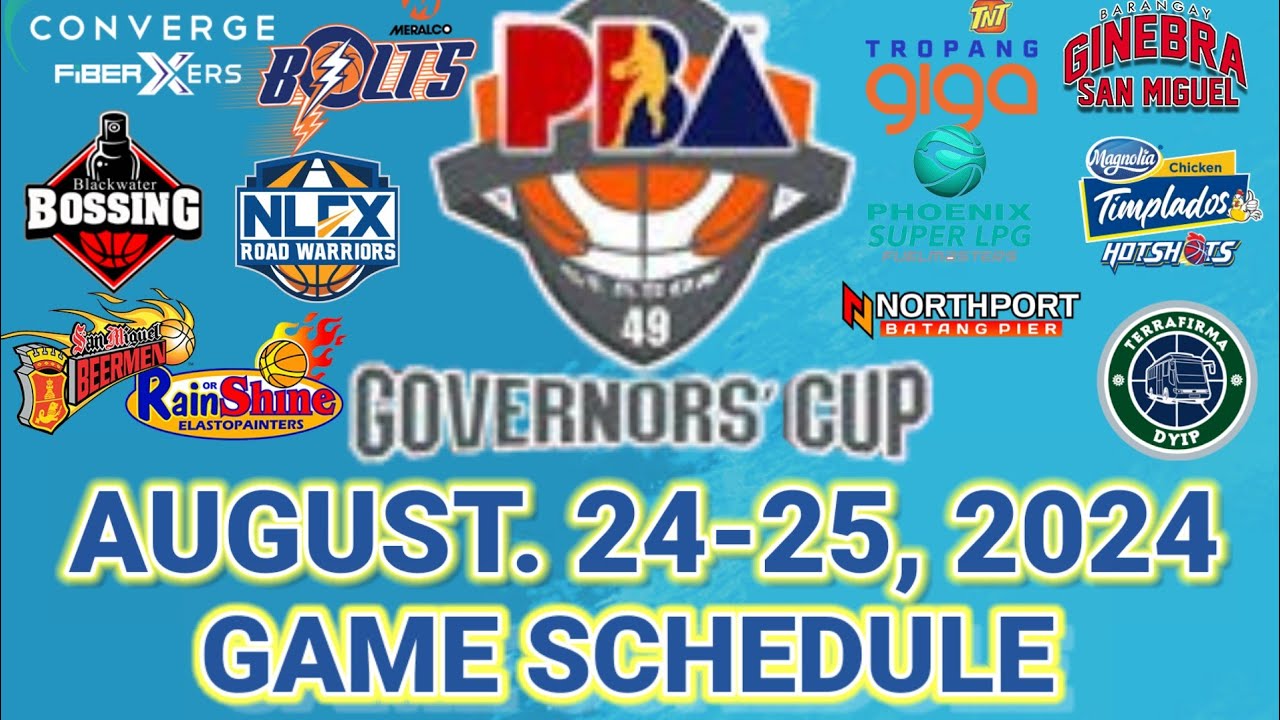 PBA Game Schedule | August 24-25,2024 | PBA Governors' Cup Game Update Today - YouTube