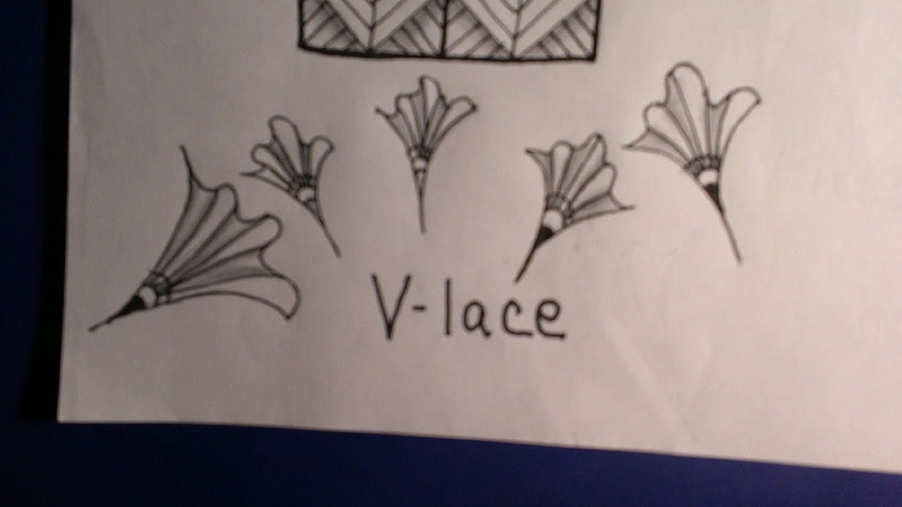Zentangle Pattern "V-Lace" - YouTube
