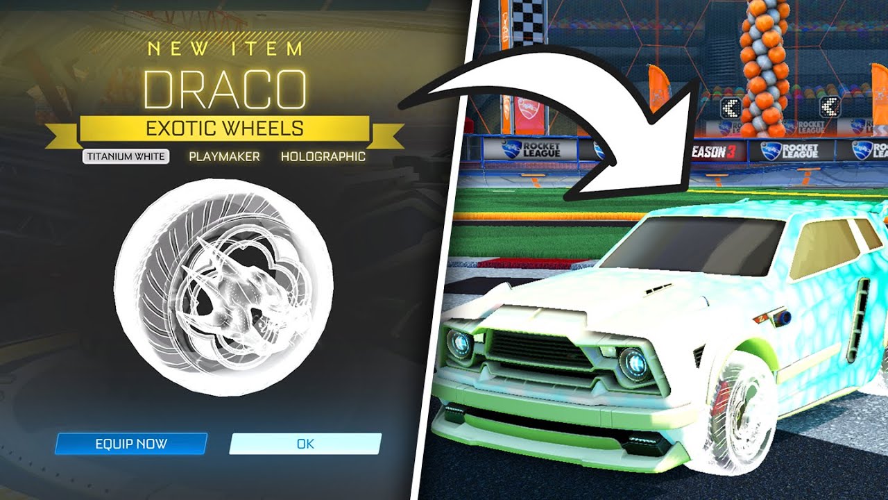 3 BRIGHT White Holographic Draco Car Designs In Rocket League! - YouTube