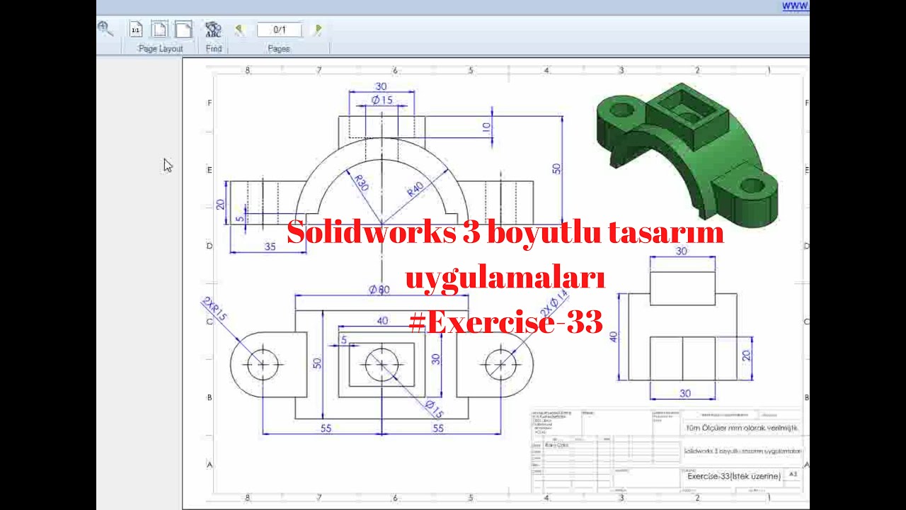 Solidworks 3 boyutlu tasarım uygulamaları(İstek üzerine) Exercise-33 ...