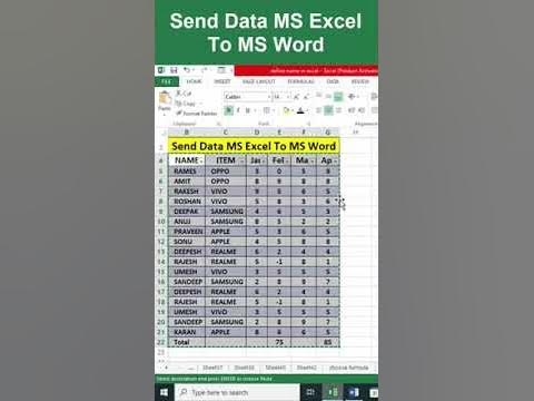 send data ms excel to ms word / sending data from excel to word - YouTube