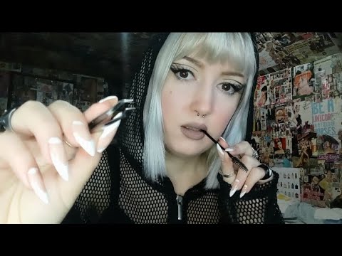 ASMR Doing your Eyebrows 💤 Personal attention, plucking, spoolie nibbling, mouth sounds ...