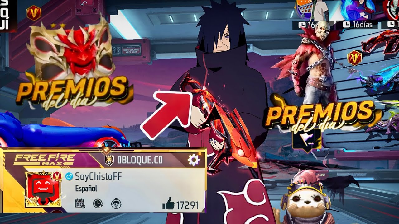 SALAS POR PASE Y SKIN DE MADARA FREE FIRE - YouTube