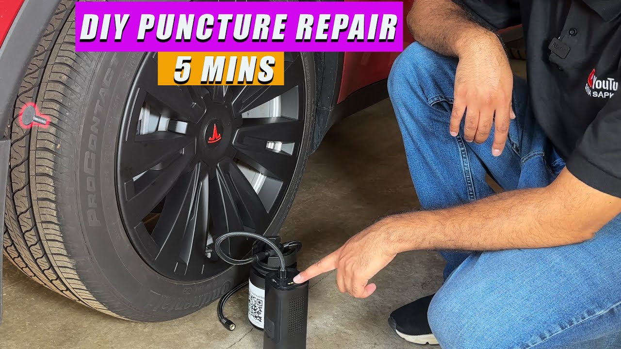 EASILY Repair Flat Tire On a Tesla - Tire Sealant & Portable Tire ...
