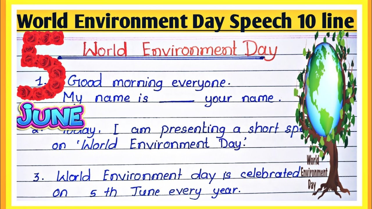 10 line speech on world environment day in English l - YouTube