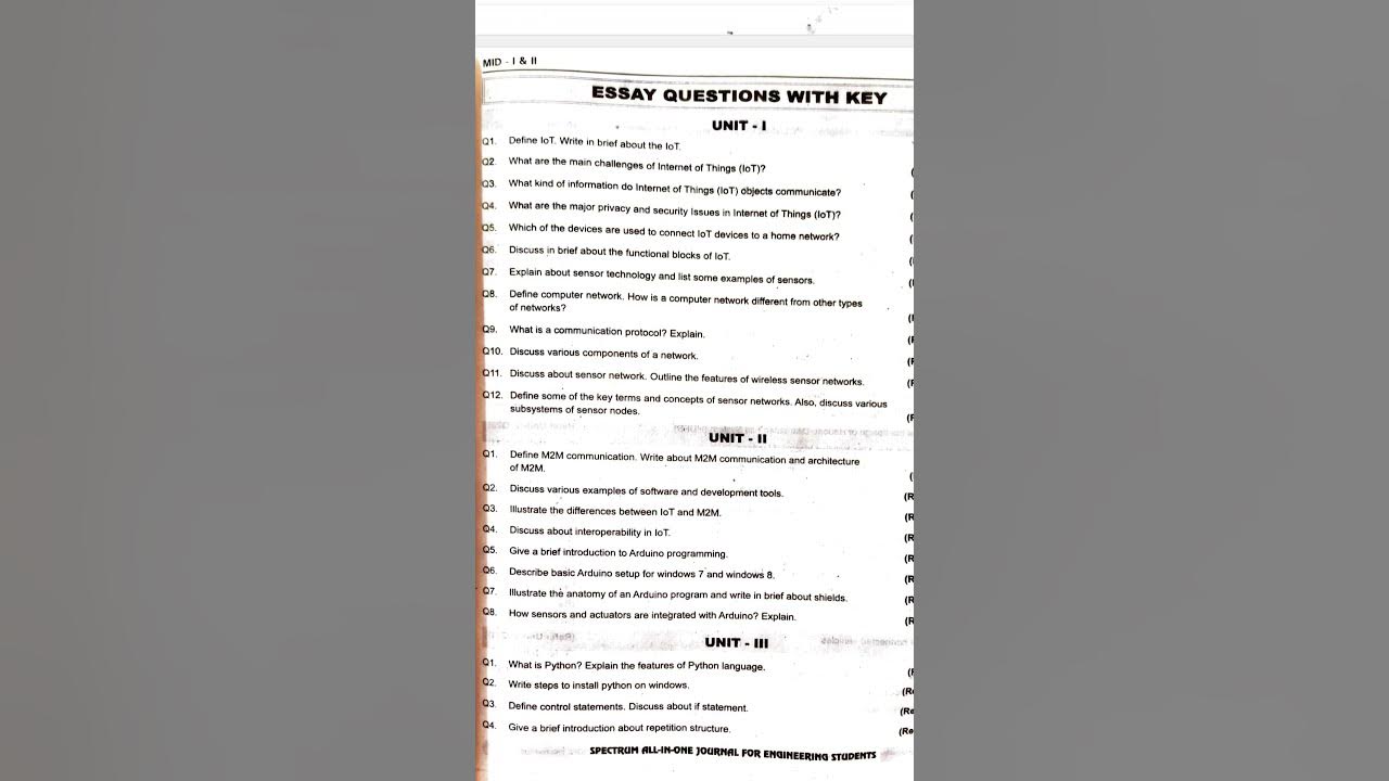 B-TECH JNTUH| R18 | CSE(AI&ML)| FUNDAMENTALS OF INTERNET OF THINGS ...