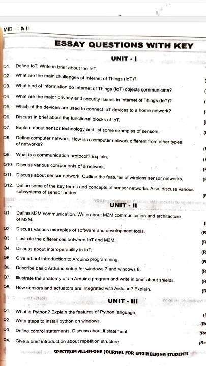 B-TECH JNTUH| R18 | CSE(AI&ML)| FUNDAMENTALS OF INTERNET OF THINGS ...