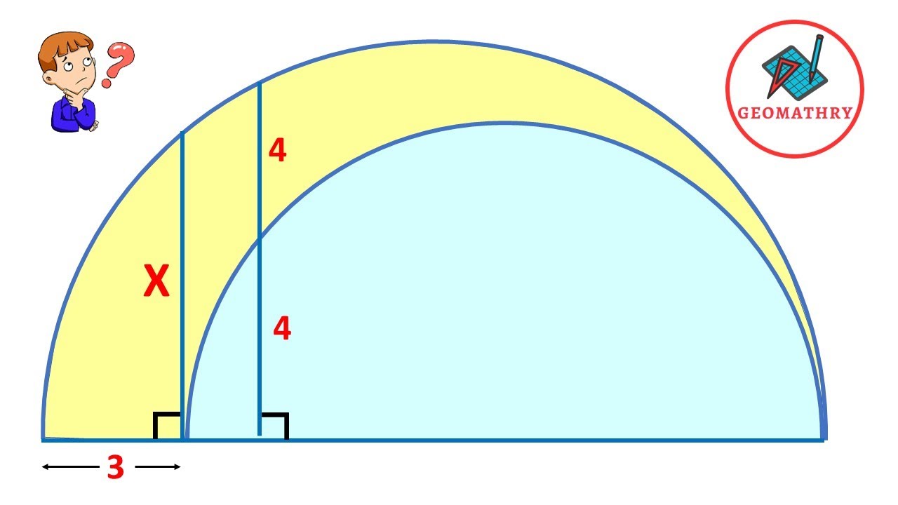 How to Find the Length of X in the Semicircle| Geometry | Math - YouTube