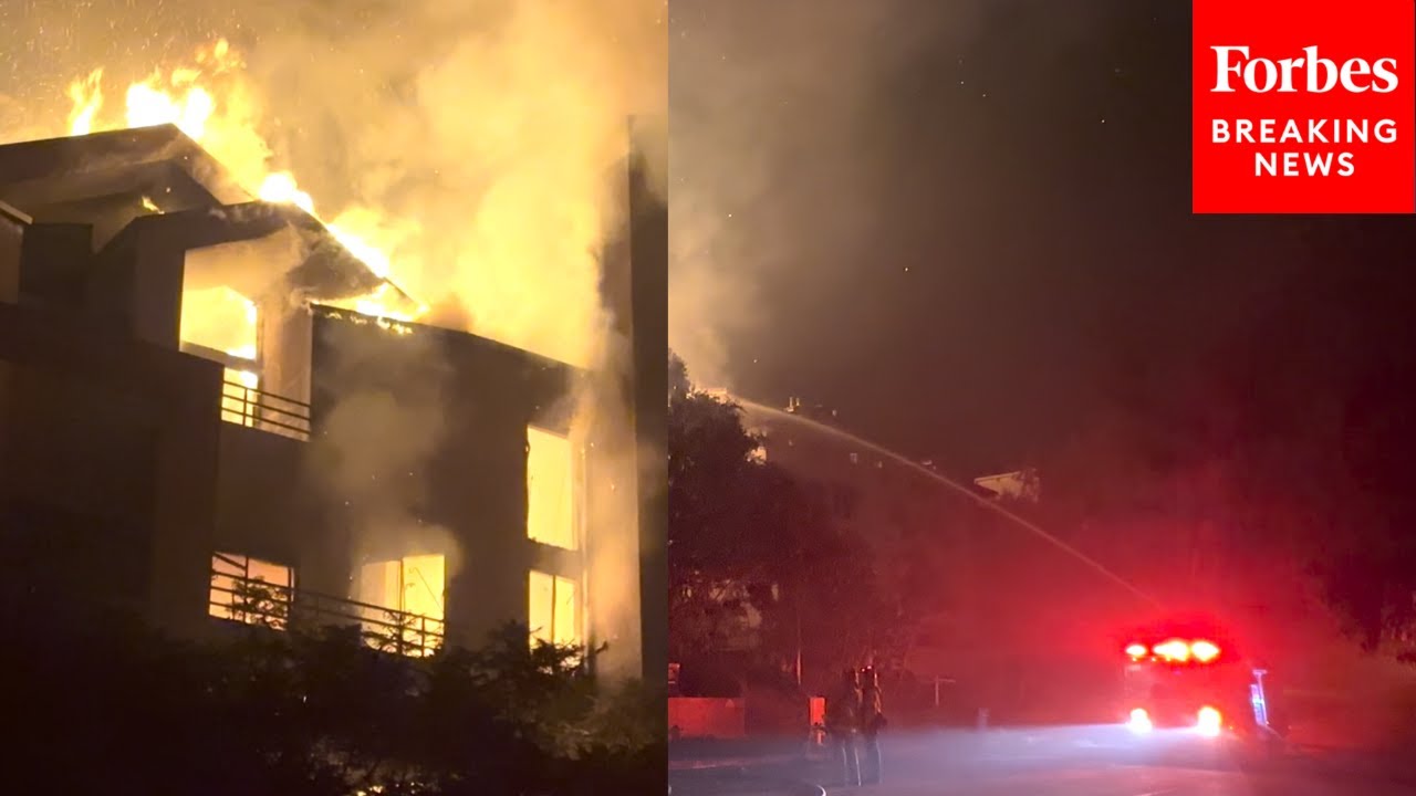 Firefighters Battle Flames As Palisades Fire Burns Residential Building ...