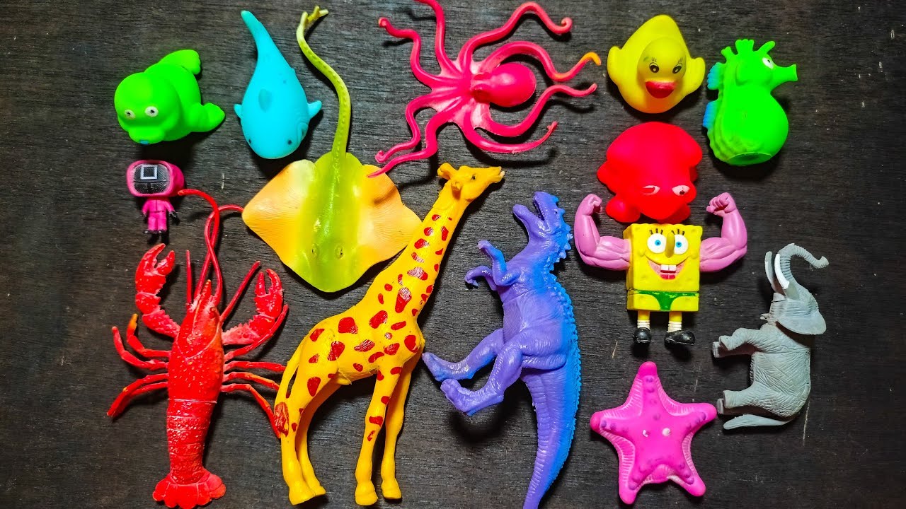 Spongebob Squarepants, bintang laut, jerapa, gajah, lobster, ikan hiu ...