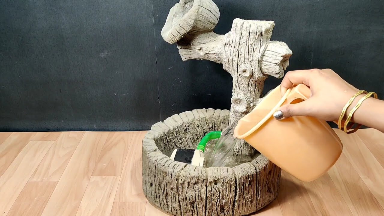 Homemade cement fountain - YouTube