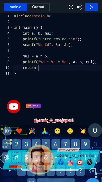 Two no multiply in C language... @Amit_0_prajapati #code #coding #codmobile #explore #tranding ...